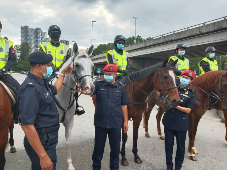 Polis Serdang guna unit berkuda dalam pemantauan SOP - Kosmo Digital