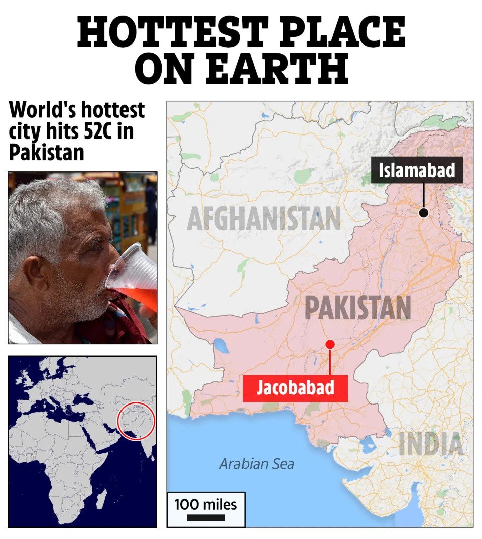 Jacobabad lokasi paling panas dunia - Kosmo Digital