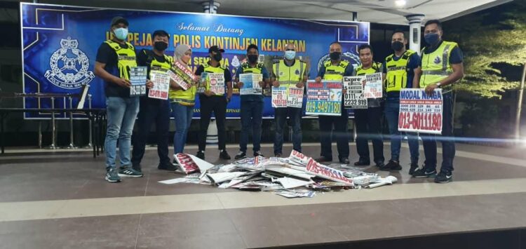 Polis turunkan 250 poster iklan ah long di Kota Bharu - Kosmo Digital