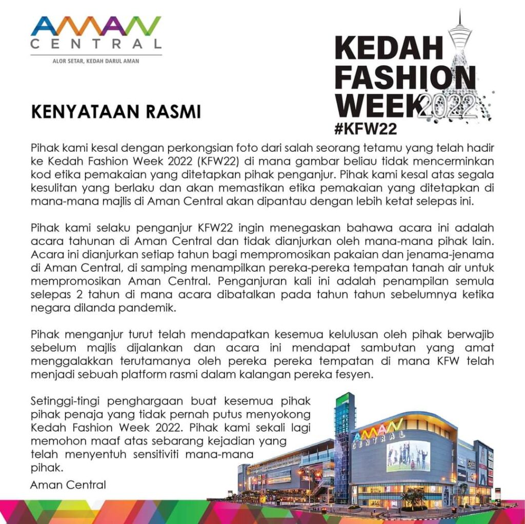 Aman Central mohon maaf individu berpakaian mencolok mata - Kosmo Digital