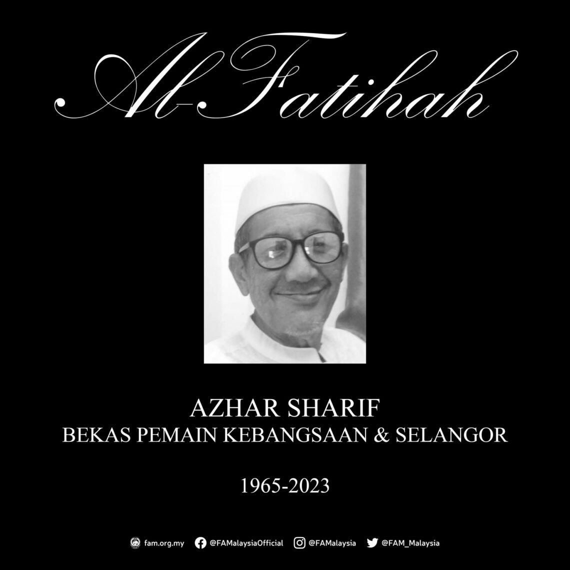 Bekas pemain kebangsaan, Azhar Sharif meninggal dunia