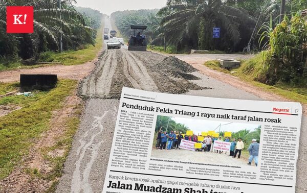 Jalan Felda Triang 1 rosak sejak enam tahun lalu mula dibaiki - Kosmo ...
