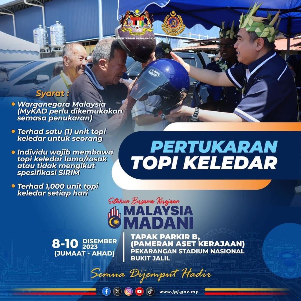 3,000 topi keledar percuma kepada pengunjung Setahun Bersama Kerajaan ...