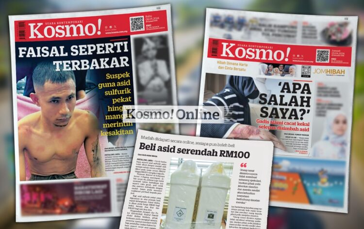Kawal penjualan asid, takut ramai jadi mangsa - Kosmo Digital