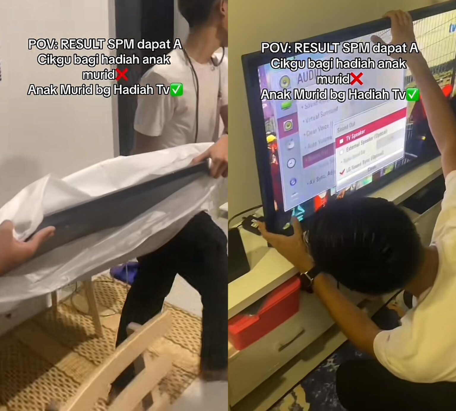 [VIDEO] Pelajar cemerlang SPM hadiahkan guru TV - Kosmo Digital