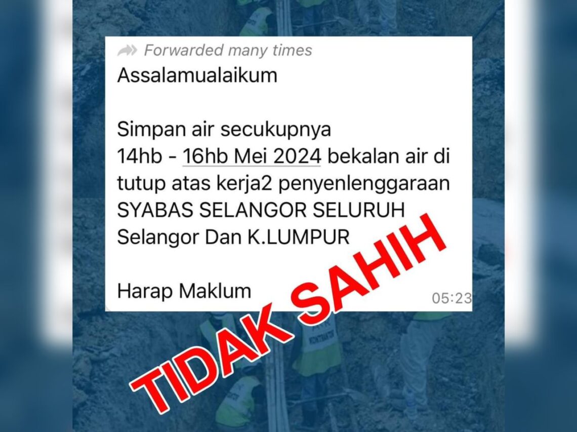 Tiada penutupan bekalan air di Lembah Klang pada 14 Mei - Kosmo Digital