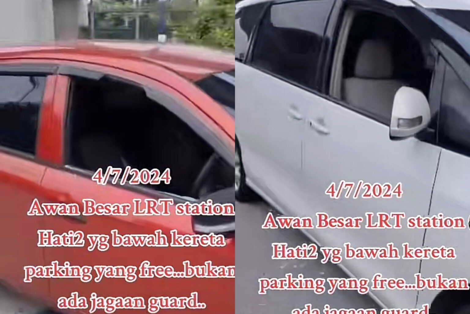 [VIDEO] Deretan kereta kena pecah parkir di LRT Awan Besar - Kosmo Digital