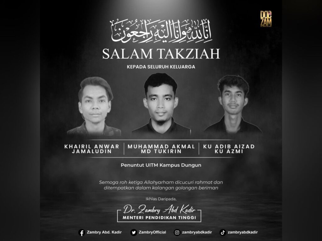 KPT bantu keluarga tiga pelajar UiTM Dungun maut dirempuh SUV - Kosmo Digital