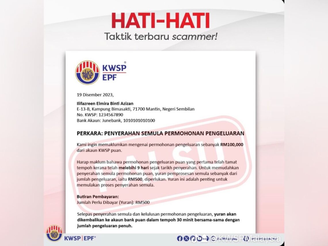Scammer guna kepala surat KWSP tipu mangsa - Kosmo Digital