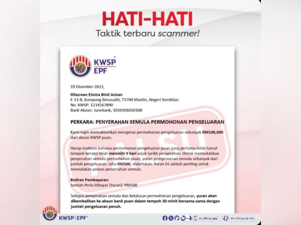 Scammer guna kepala surat KWSP tipu mangsa - Kosmo Digital