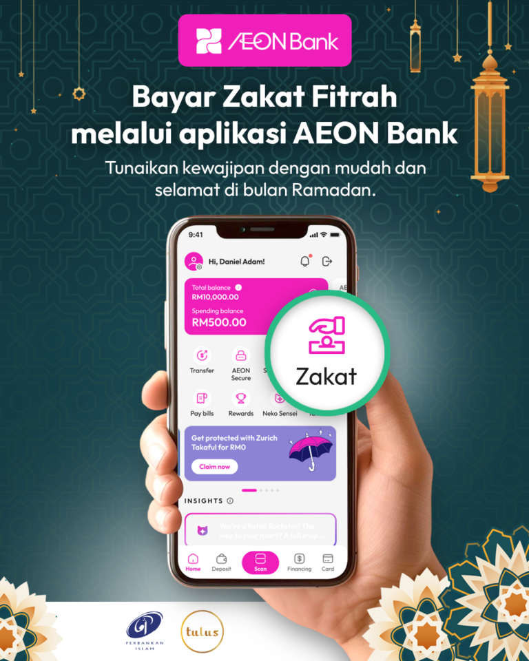 Kemudahan Bayar Zakat dengan Sah di Aplikasi AEON Bank - Kosmo Digital