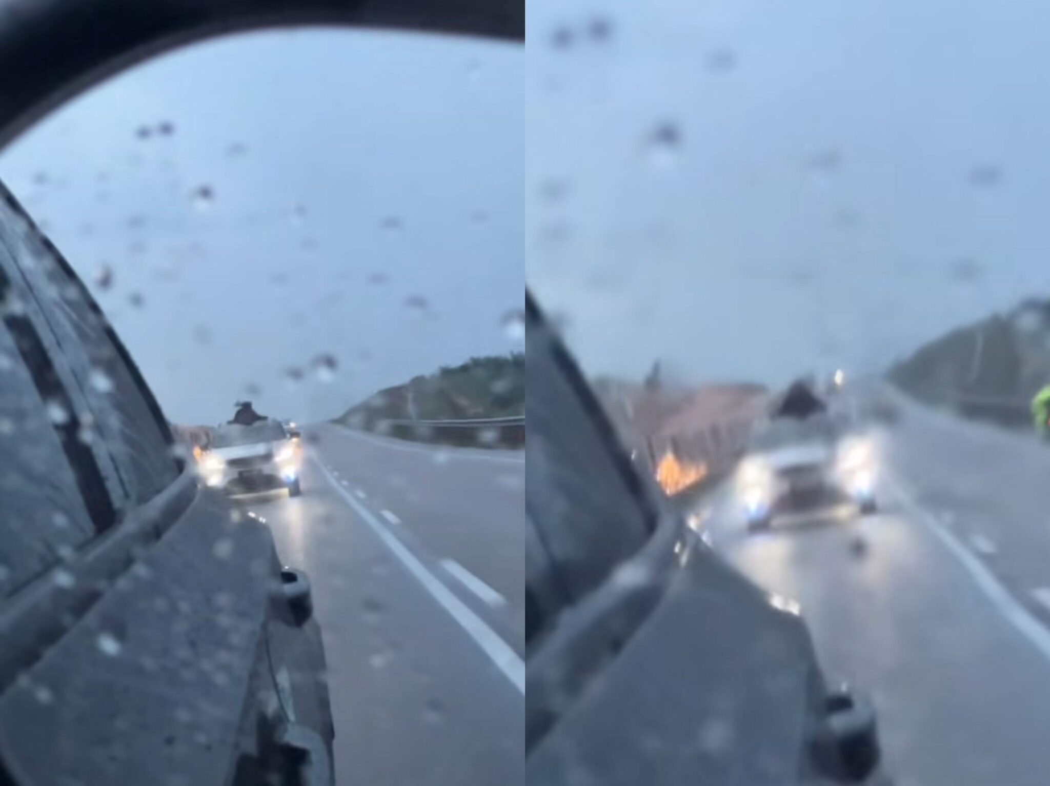 Kelibat lembaga hitam atas bumbung kereta di Lebuh Raya Senai-Desaru ...